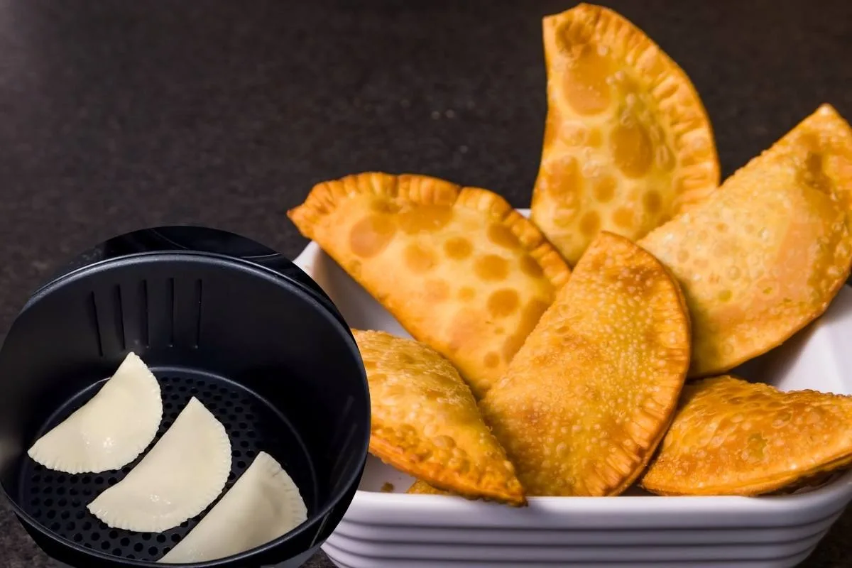 Pastel de Queijo na Airfryer - Pastel fica super Crocante